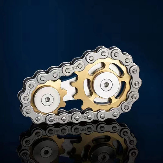 Metal Hand Spinner with Chain Gear - Premium Fidget Tool – Sensory Gear