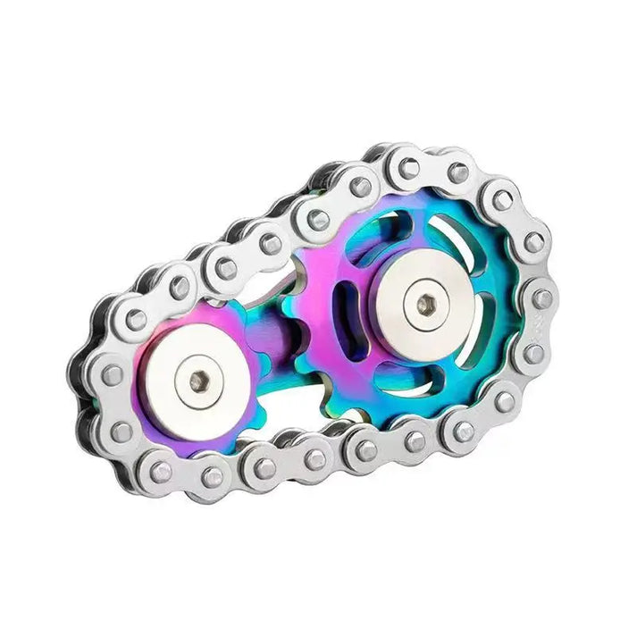 Metal Hand Spinner with Chain Gear - Premium Fidget Tool – Sensory Gear